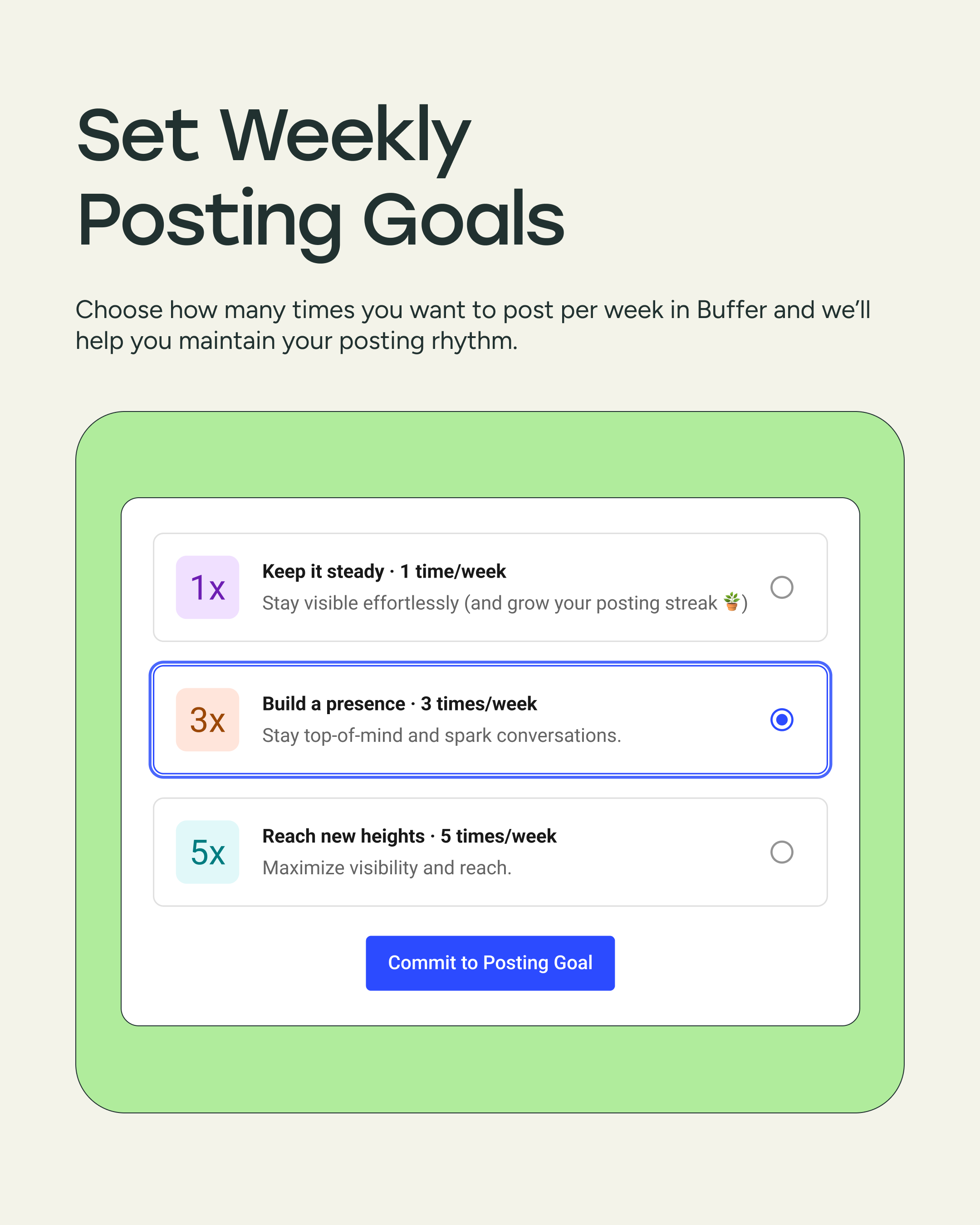 Introducing: Goals & Recommended Posting Times