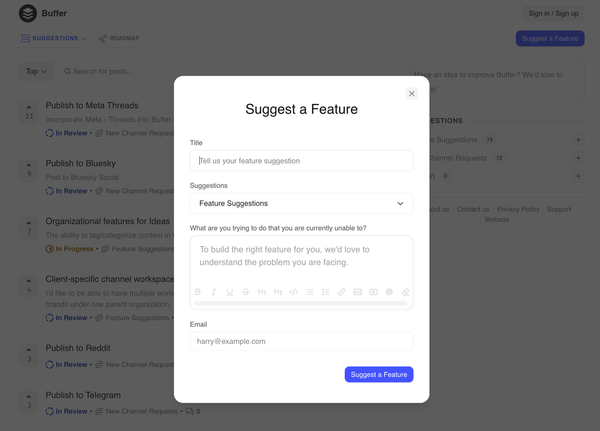 Introducing Our New Roadmap: Buffer Suggestions